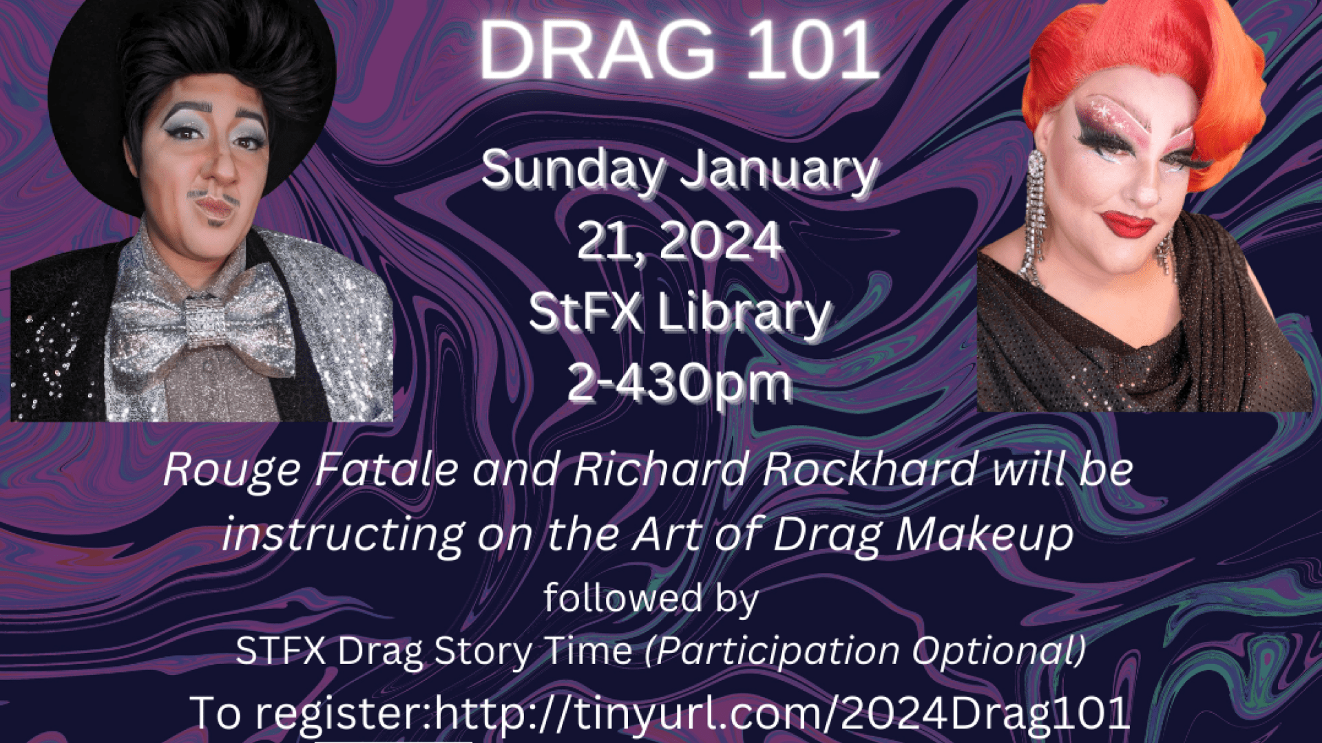 Drag 101: Get Ready with Me Tutorial in the Library! | St. Francis Xavier University
